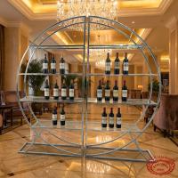 China WENDING Silver Circular Wedding Wine Display Rack – Double-Half Round Dessert Shelf for sale