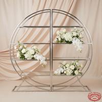 China WENDING Silver Circular Wedding Wine Display Rack – Double-Half Round Dessert Shelf for sale