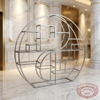 China WENDING Silver Double-Ring Moon Gate Wedding Display Rack – Circle Frame Shelf Stand for sale