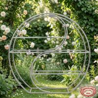 China WENDING Silver Double-Ring Moon Gate Wedding Display Rack – Circle Frame Shelf Stand for sale