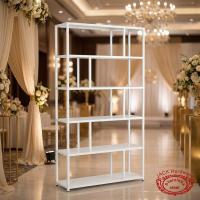 China WENDING White Multi-Tier Rectangular Wedding Display Shelf – 4-5 Layer Event Stand for sale