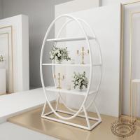 China WENDING White Oval Egg-Shape Multi-Tier Wedding Display Stand – Artistic Event Shelf for sale