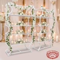 China WENDING White S-Curve Vase Pillar Multi-Tier Wedding Display Rack – European Romantic Stand for sale