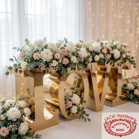 China WENDING Gold Mirror LOVE Letter Display Table – Wedding Dessert Stand Photo Prop for sale