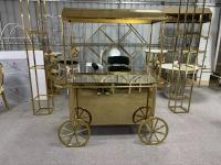 China Gold Stainless Steel Wedding Candy Cart – Luxury Dessert Display Trolley for sale