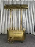 China WENDING CC-B Gold Stainless Steel Candy Cart – Propellable Wedding Dessert Display Trolley for sale