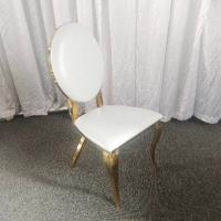 China WENDING 815 Gold Round Back Wedding Chair – Luxury Stainless Steel Banquet Chair for sale
