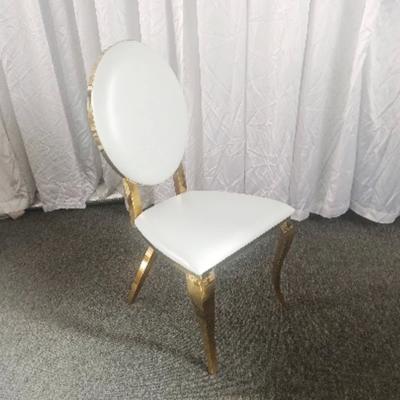 China WENDING 815 Gold Round Back Wedding Chair – Luxury Stainless Steel Banquet Chair for sale