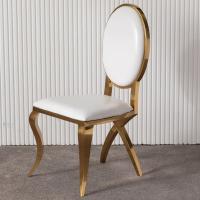 China WENDING 815 Gold Round Back Wedding Chair – Luxury Stainless Steel Banquet Chair for sale