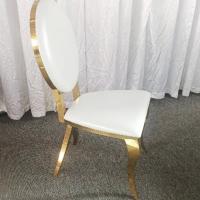 China WENDING 815 Gold Round Back Wedding Chair – Luxury Stainless Steel Banquet Chair for sale