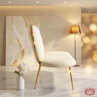 China WENDING Cream Oval Arc-Back Bouclé Double Sofa – Nordic Luxury Hotel Wedding Loveseat for sale