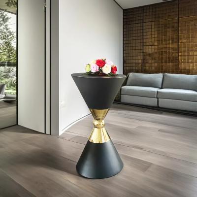 China WENDING Dark Grey & Gold Sphere Node Hourglass Cocktail Table – Premium Hotel Event Stand for sale