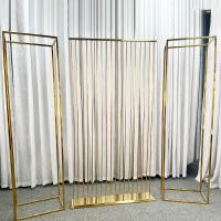 China WENDING Gold 3-Piece Vertical Stripe Screen Backdrop Set – Minimalist Wedding Partition for sale