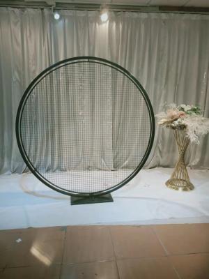 China WENDING Dark Green Circle Wire Mesh Moon Gate – Botanical Garden Wedding Arch for sale