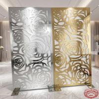 China WENDING Silver & Gold Mirror Rose Laser-Cut Backdrop Panel – Dual Color Wedding Screen for sale