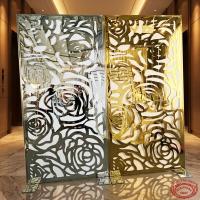 China WENDING Silver & Gold Mirror Rose Laser-Cut Backdrop Panel – Dual Color Wedding Screen for sale