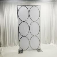 China WENDING Silver Oval Ring Panel Backdrop Screen – 6-Ellipse White Acrylic Wedding Stand for sale