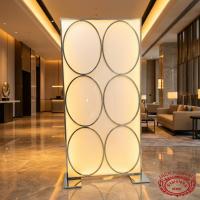 China WENDING Silver Oval Ring Panel Backdrop Screen – 6-Ellipse White Acrylic Wedding Stand for sale