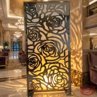 China WENDING Silver Mirror Rose Laser-Cut Backdrop Panel – Romantic Floral Screen Stand for sale