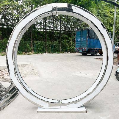 China WENDING Silver Multi-Layer Concentric Circle Moon Gate Arch – Wedding Ceremony Backdrop for sale