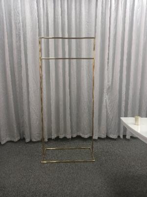 China WENDING Champagne Gold Minimalist Rectangular Standing Display Frame – Wedding Floral Hanger for sale