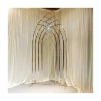 China WENDING Gold Multi-Layer Nested Gothic Arch Backdrop Frame – Wedding Ceremony Arch for sale