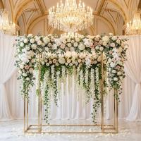 China WENDING Champagne Gold Minimalist Rectangular Standing Display Frame – Wedding Floral Hanger for sale