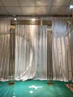 China WENDING Gold Multi-Line Square Door Frame Backdrop Arch – Minimalist Wedding Stage for sale