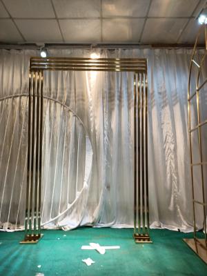 China WENDING Gold Multi-Line Square Door Frame Backdrop Arch – Minimalist Wedding Stage for sale