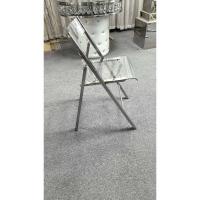 China Clear Acrylic Folding Chair with Polished Stainless Steel Frame for sale