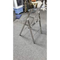 China Clear Acrylic Folding Chair with Polished Stainless Steel Frame for sale