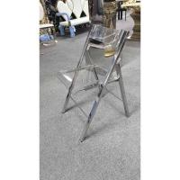 China Clear Acrylic Folding Chair with Polished Stainless Steel Frame for sale