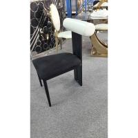 China Black Stainless Steel Banquet Chair with White Cylinder Backrest for sale