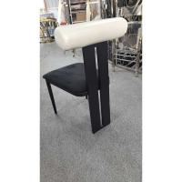 China Black Stainless Steel Banquet Chair with White Cylinder Backrest for sale