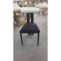 China Black Stainless Steel Banquet Chair with White Cylinder Backrest for sale