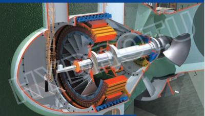 China High efficiency Reaction type Bulb Hydro Turbine / water turbine for low water head hydropower Project for sale