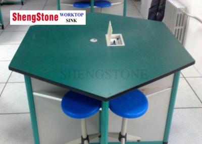 China Six Corner Modular Laboratory Furniture , Phenolic Resin Table Top For School Computer Lab for sale
