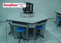 China Six Corner Modular Laboratory Furniture , Phenolic Resin Table Top For School Computer Lab for sale