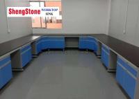 China Laboratory Countertops Epoxy Resin Workbench Matte Surface Black Color for sale
