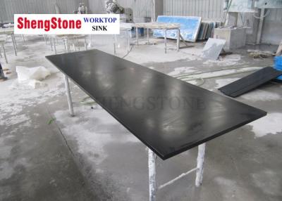 China Custom Made Black Color Epoxy Resin Worktop , Flat Edge Epoxy Benchtop for sale