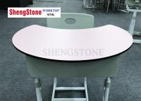 China Training Institutions Customize Semi-Circular Compant ( HPL ) Desktop for sale