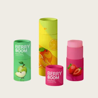 China Biodegradable Paper Cans for Lip Balm Tubes - Custom Cylinder Packaging with Various Sizes and Eco-Friendly Materials for sale