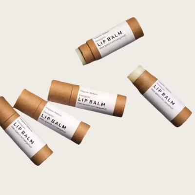 China White Cardboard Lip Balm Tube with Wax Paper Lining - 16.8mm to 48.2mm Custom Sizes - Eco-Friendly Recyclable Packaging for sale