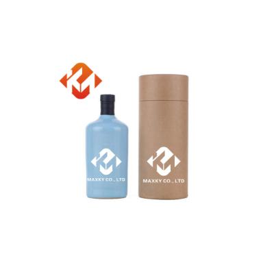 China Custom Single Bottle Wine Tube Packaging - 8×8×20 cm Craft Paper Cylinder with Impact Resistance - MOQ 3000pcs for sale