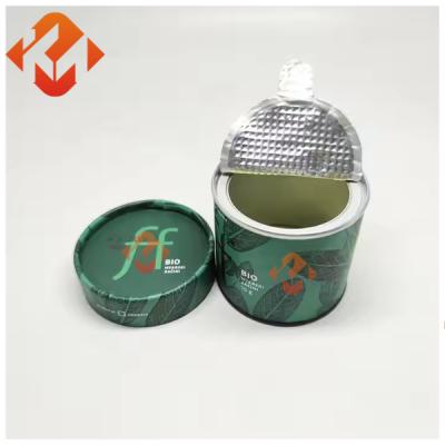 China Easy Tear Lid Composite Paper Tube Box - 6.5×6.5×6 cm Customizable Food Packaging with Biodegradable Foil Lining for sale