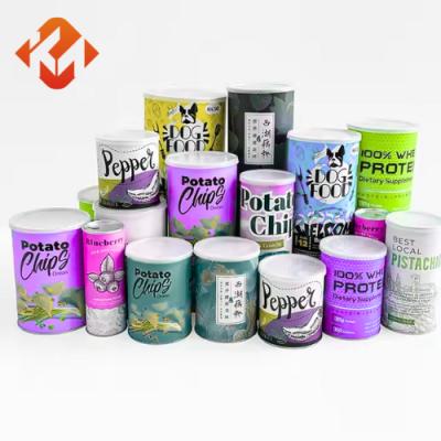 China Custom Easy Pull Ring Lid Paper Tube Packaging Box for Food Products - 3000 MOQ, 20-25 Day Delivery for sale