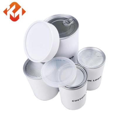 China Custom aluminum foil lined sealed food packaging round cardboard tube paper cans with easy-open lids for tea, candy, and potato chips for sale