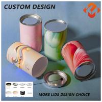 China Custom Printed Cylindrical Food Grade Nut Tea Protein Powder Coffee Jar Container Paper Tube With Metal Lid for sale