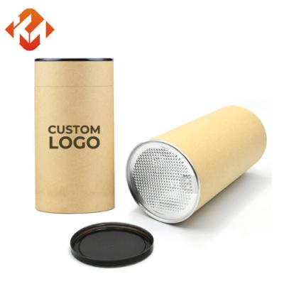 China Easy Open Food Grade Dog Cat Round Cylinder Container Can Box Airtight Pet Food Paper Tube Packaging Biodegradable Custom Logo for sale