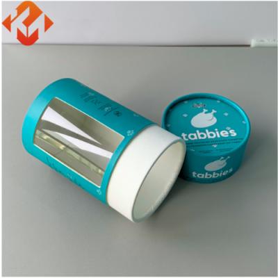 China Custom designed recyclable cylindrical paper tube box for food tea coffee food grade round box packaging with window container for sale